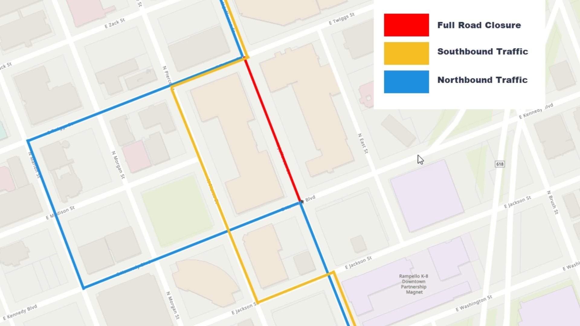 Downtown Tampa road closure extended for 1 week after main break | wtsp.com