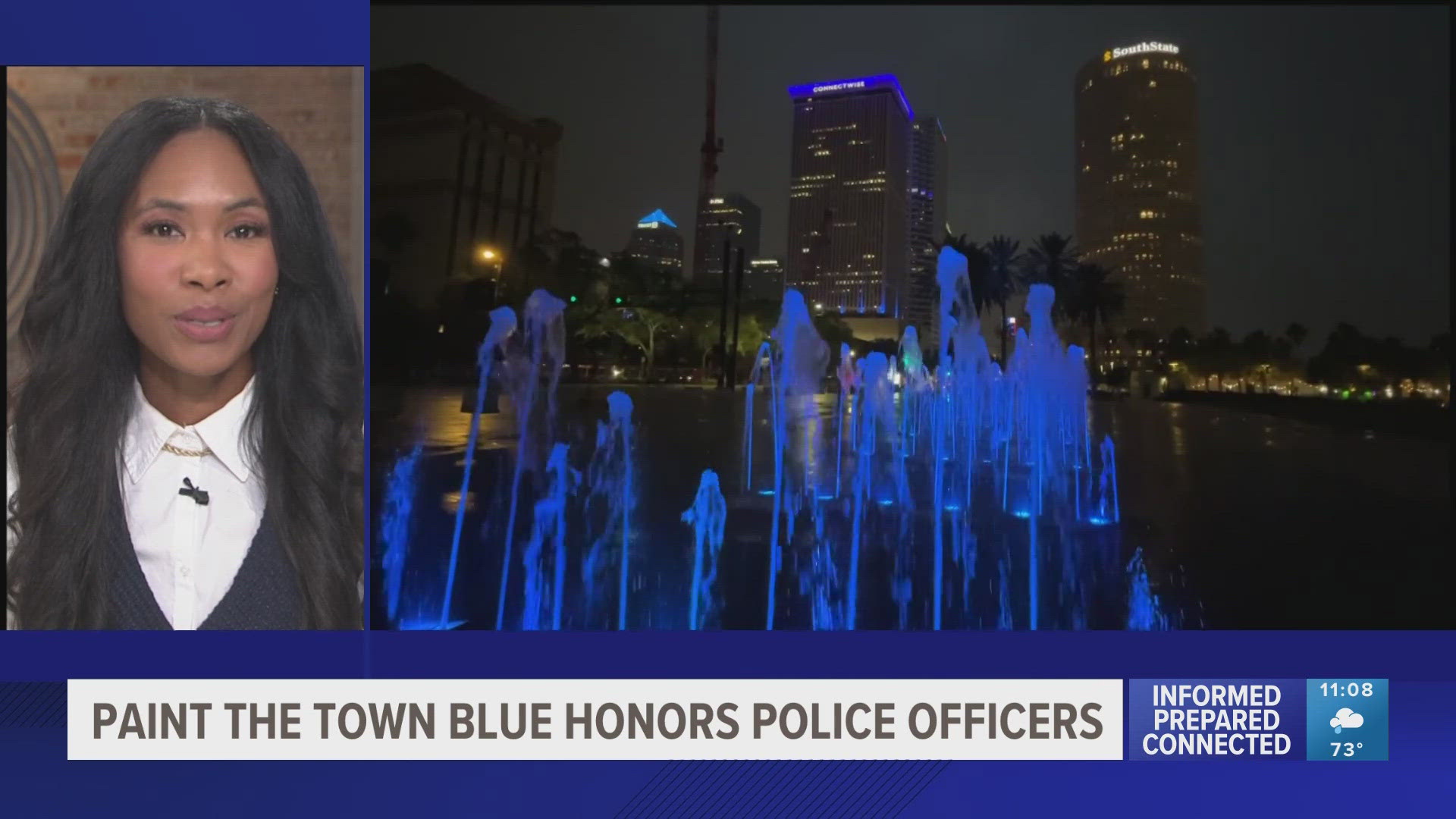 Tampa lights up in blue to honor police officers | wtsp.com
