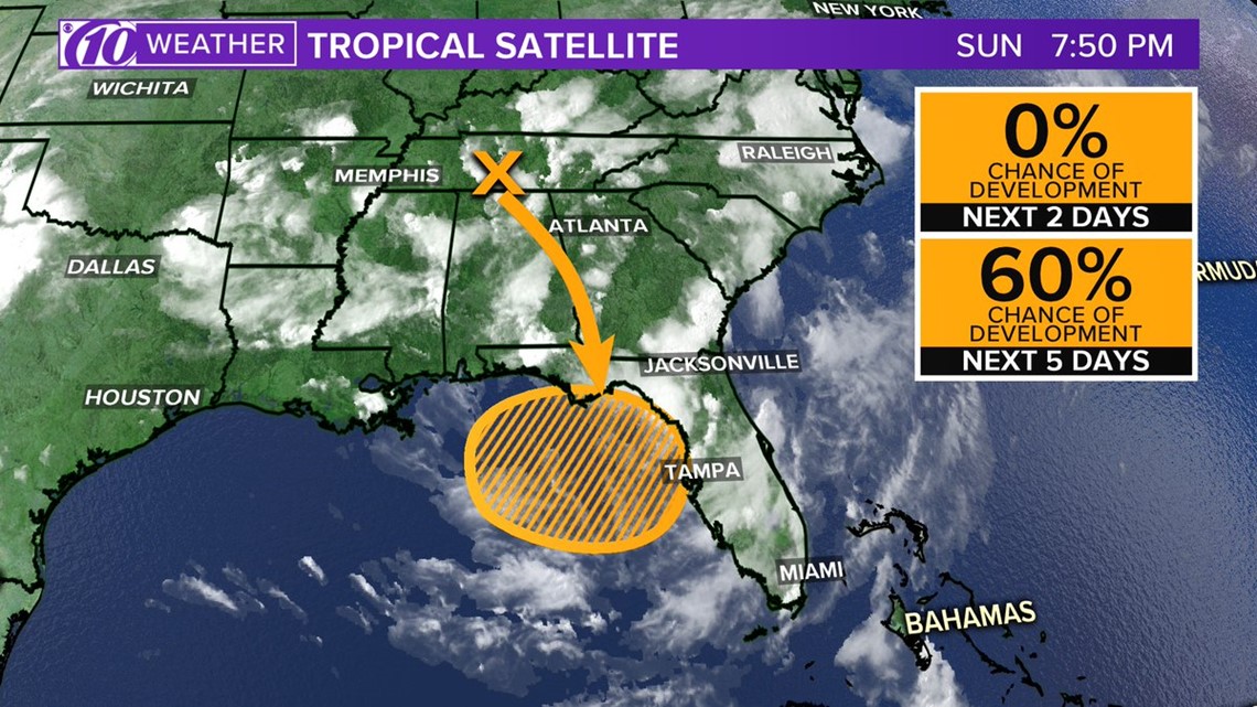National Hurricane Center ups chances of tropical development in the Gulf | wtsp.com