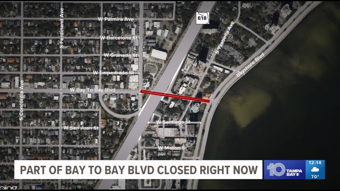 Bay to Bay Blvd. closed near Bayshore Blvd. for construction | wtsp.com