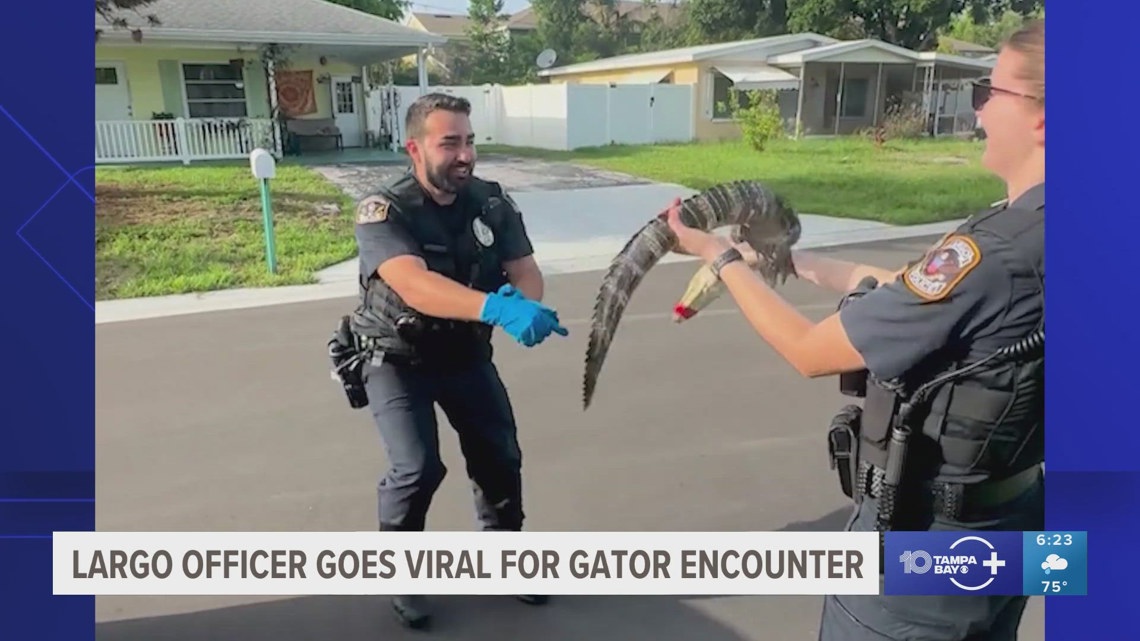 Largo police officer goes viral for reaction to holding his first ...