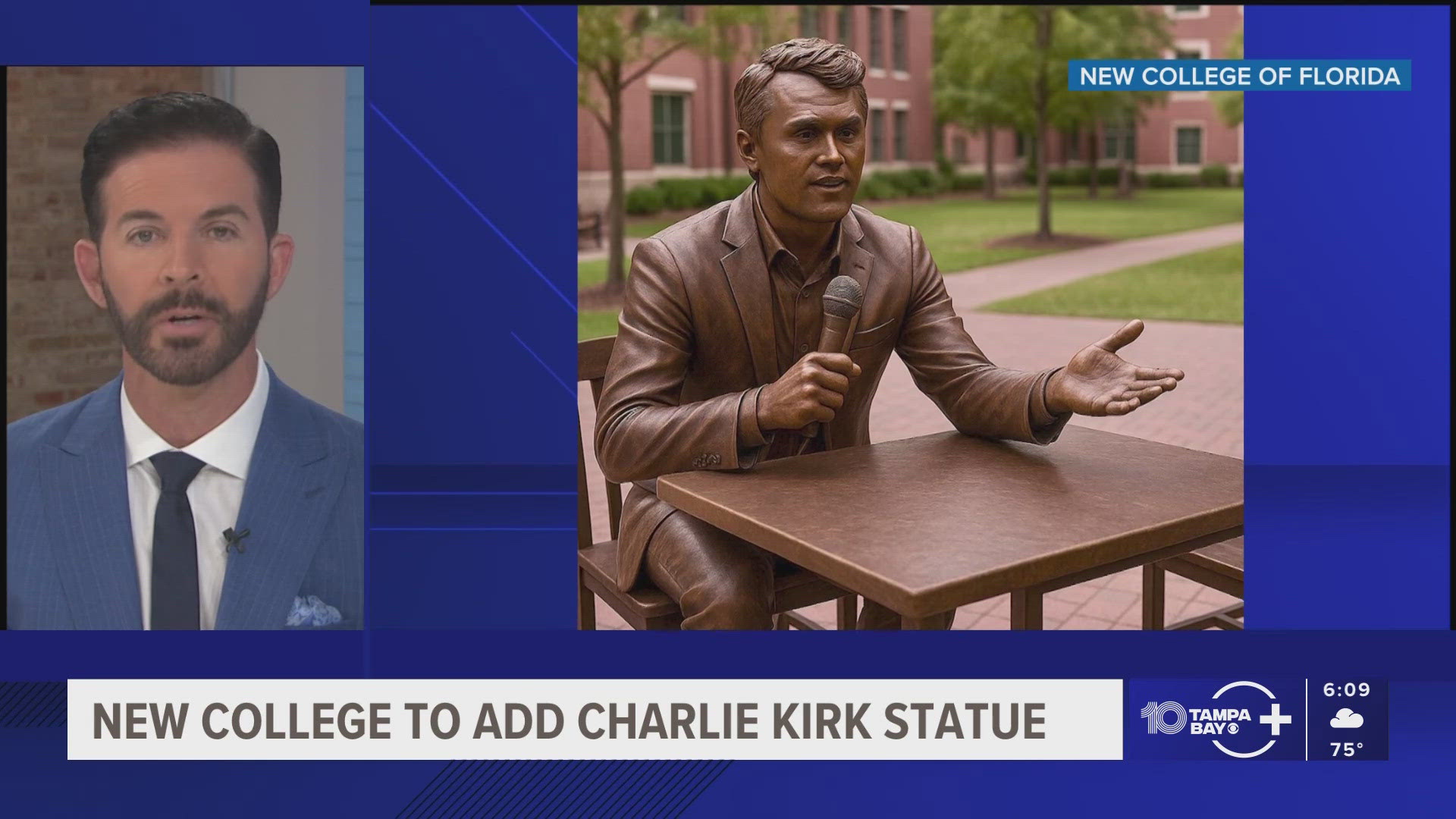 Charlie Kirk statue to be placed at Sarasota, Florida college campus ...