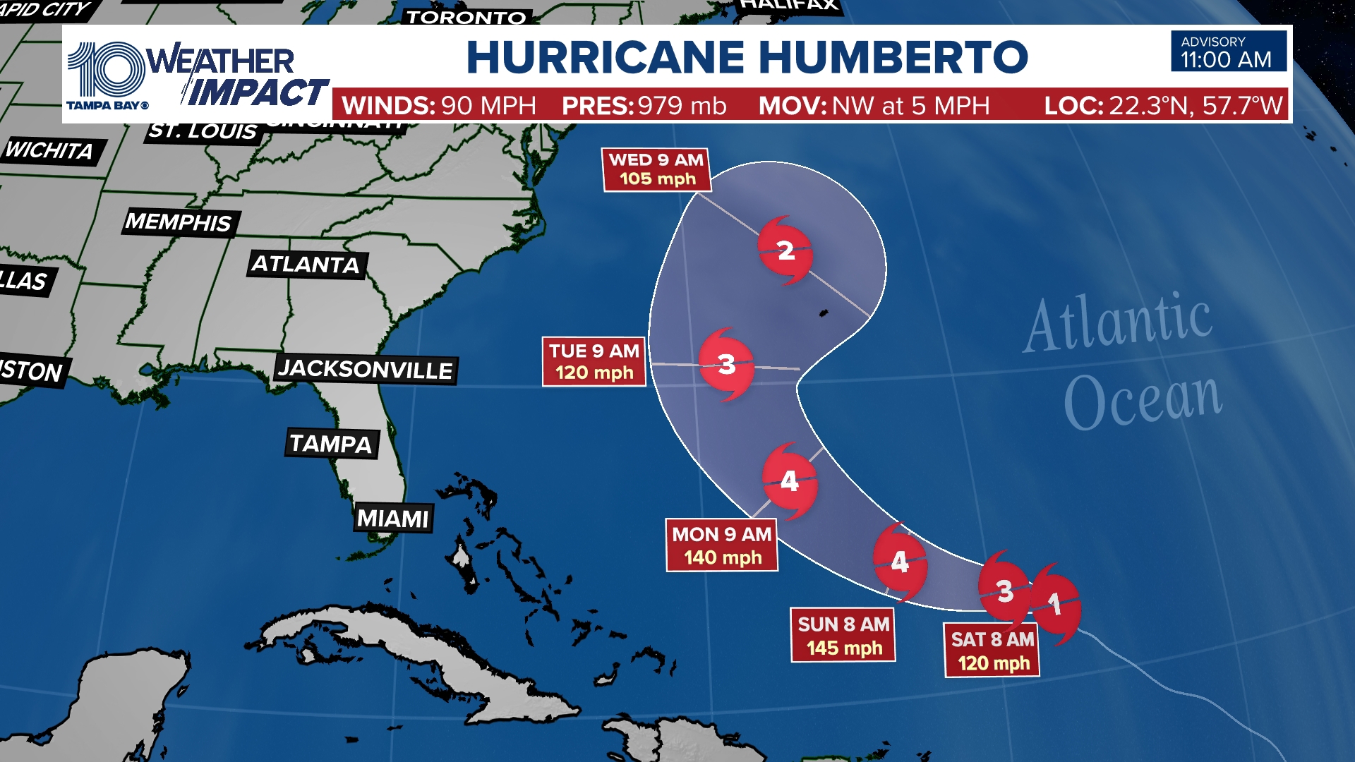 Hurricane Humberto forms in the Atlantic | See the track and models ...