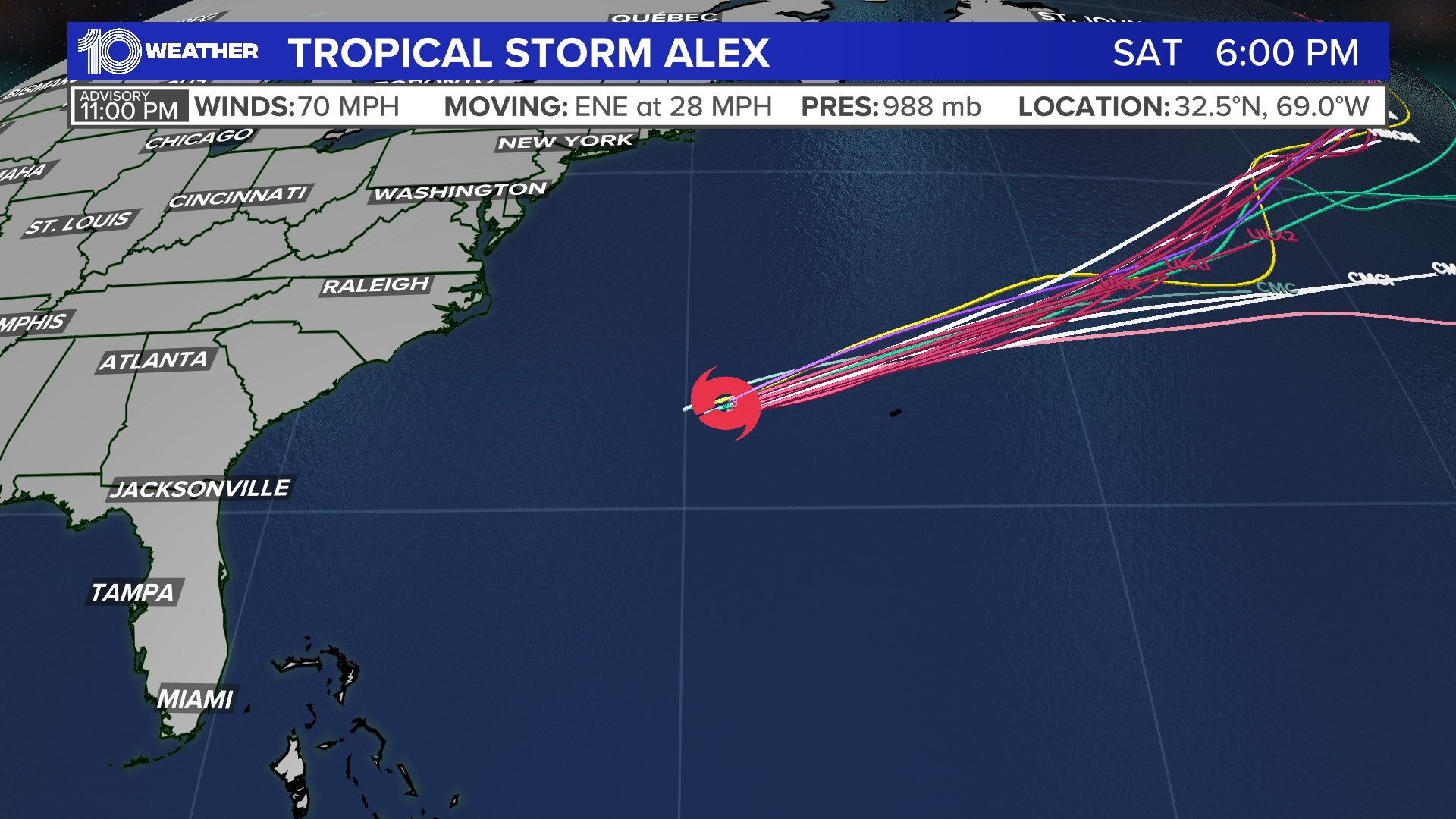 Tropical Storm Alex: Forecast cone, spaghetti models | wtsp.com