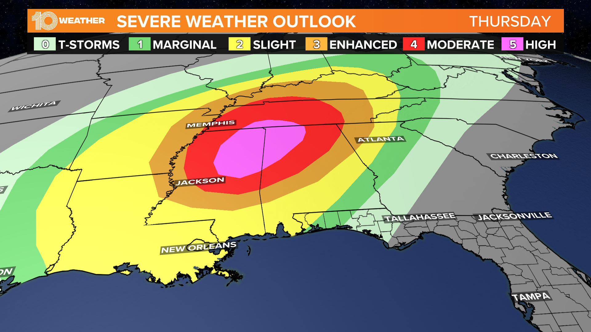 SPC warns of rare "high risk" for strong, long track tornadoes | wtsp.com