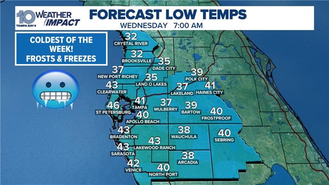 Cold weather moves into Tampa Bay | wtsp.com