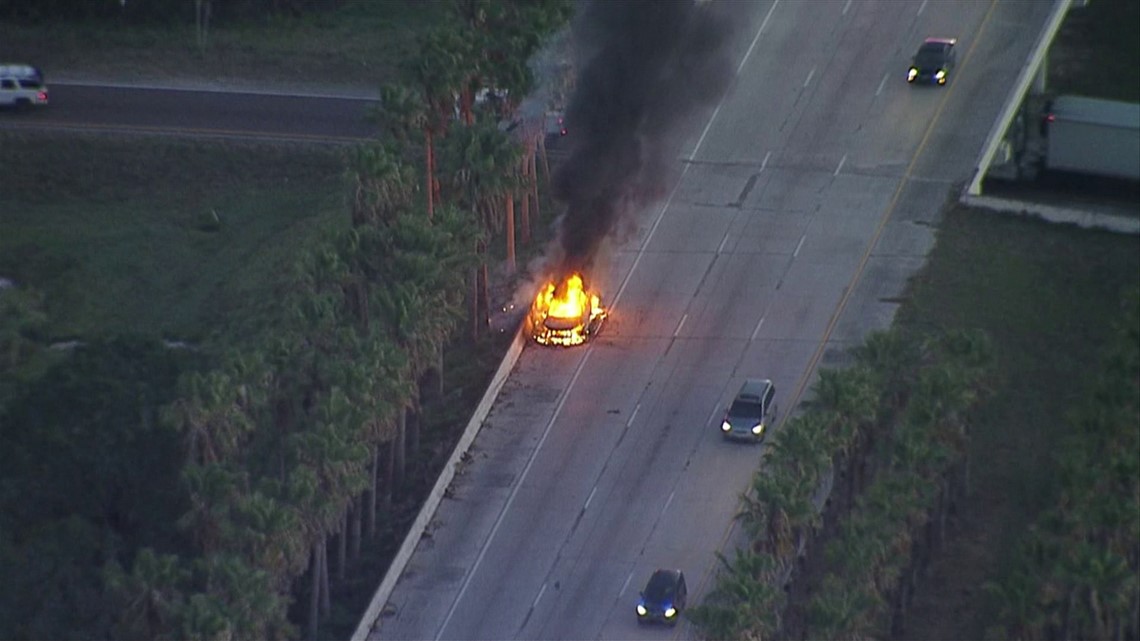 Car fire on I-75 in Hillsborough County near I-4 | Tampa traffic | wtsp.com