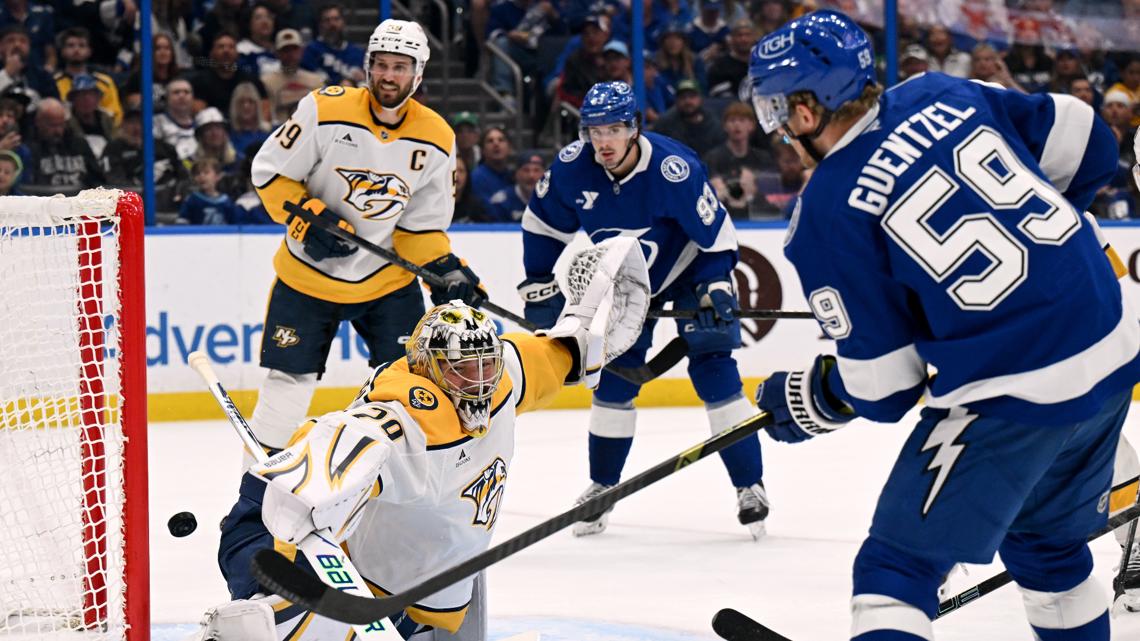 Jake Guentzel's goal, 2 assists lead Lightning over Predators 3-2 ...