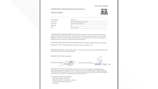 Tanglewood bridge construction issued notice of deficiency | wtsp.com