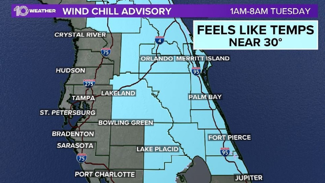 Florida wind chill advisory in effect Tuesday | wtsp.com