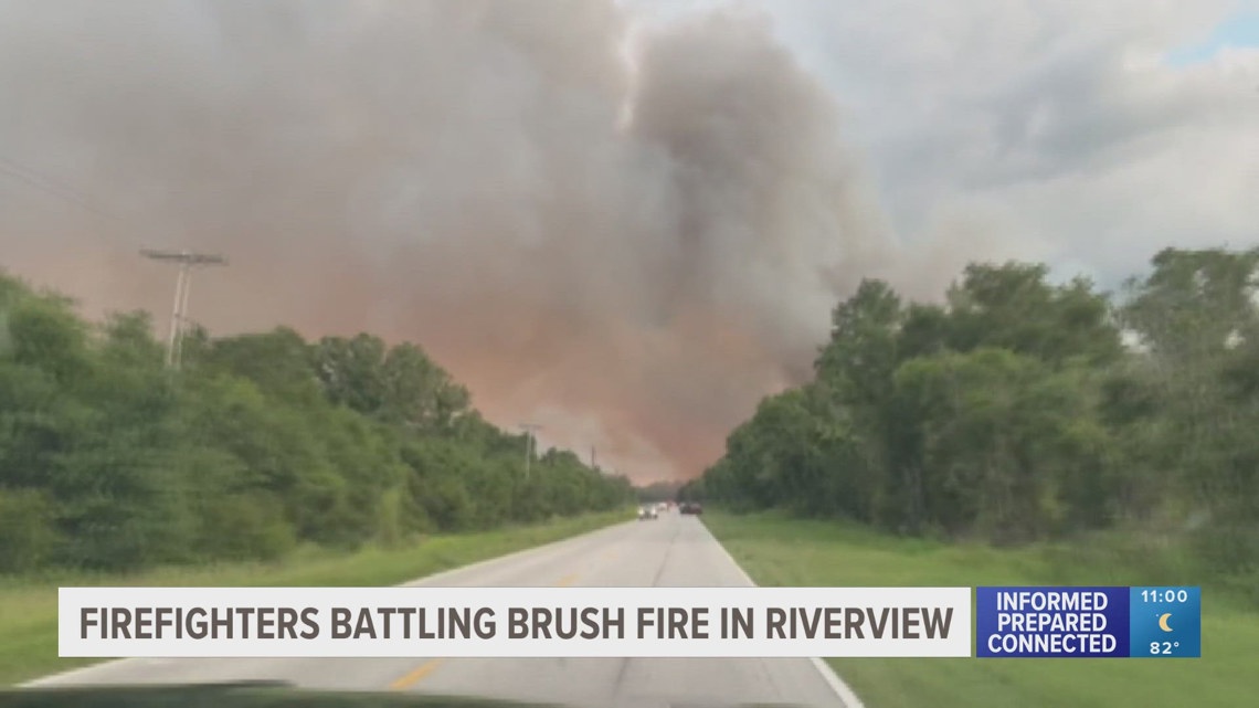 Fire crews battle 75-acre brush fire in Hillsborough County | wtsp.com