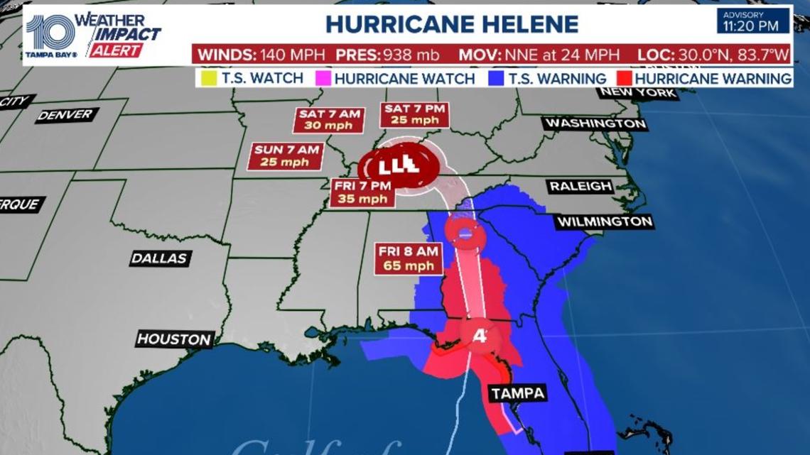 Tracking Hurricane Helene: Impacts to Tampa Bay area | wtsp.com