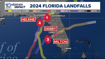 Landfall: When Helene, Milton and Debby hit Florida | wtsp.com