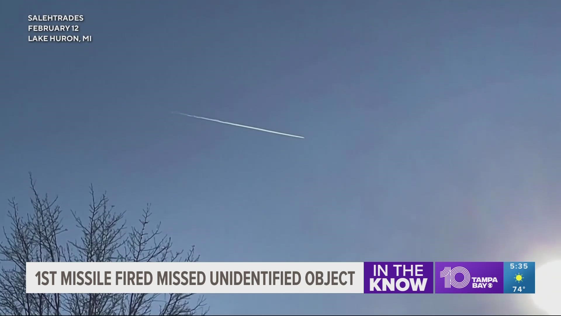 First missile missed object over Lake Huron, US says | wtsp.com