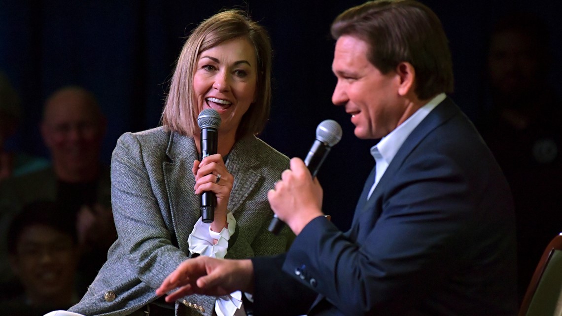 Iowa Gov. Kim Reynolds will endorse Florida Gov. Ron DeSantis for ...