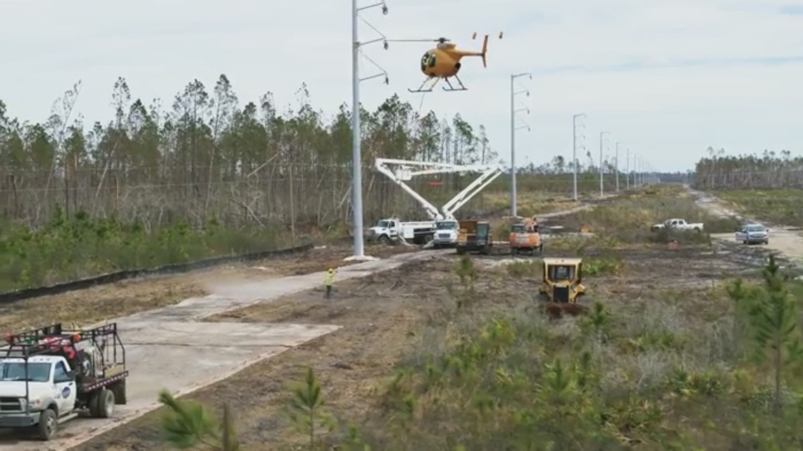 Massive transmission lines toppled by Hurricane Michael repaired by ...
