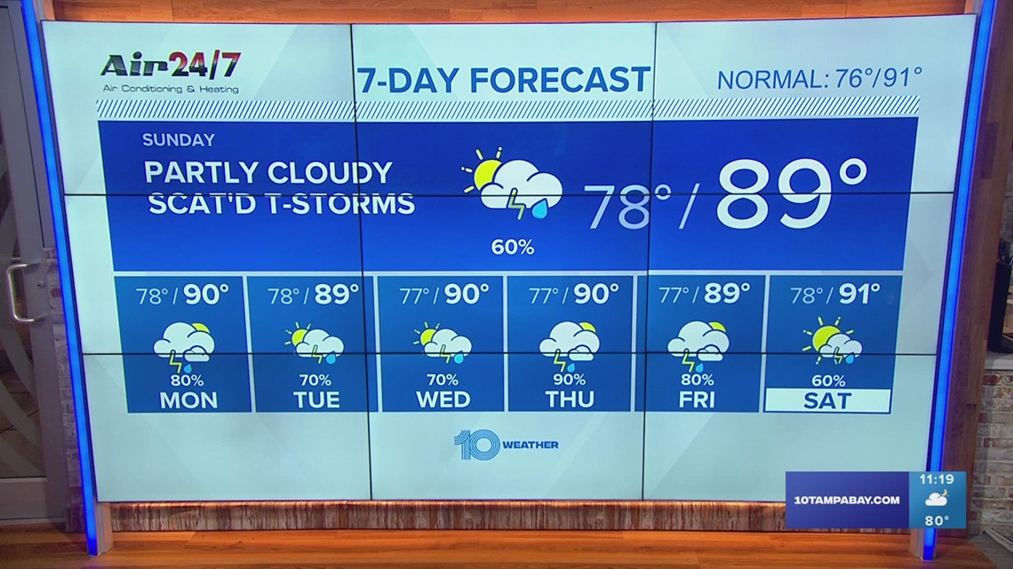 10 Weather: Rain chances remain high into Sunday | wtsp.com