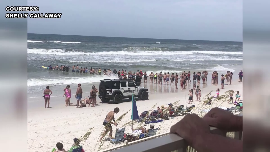 Beachgoers form human chain to rescue swimmer on Florida beach | wtsp.com