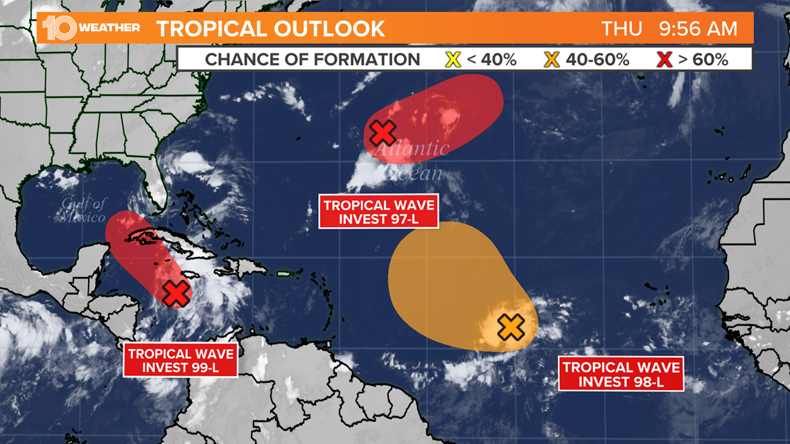 National Hurricane Center monitoring 3 tropical disturbances | wtsp.com