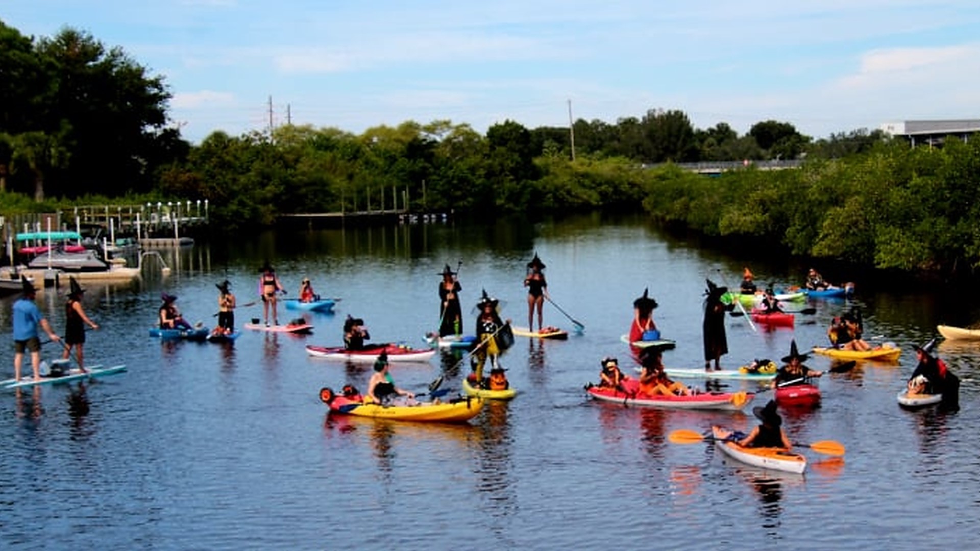 Paddleboarders, kayakers dress in Halloween costumes on the water ...
