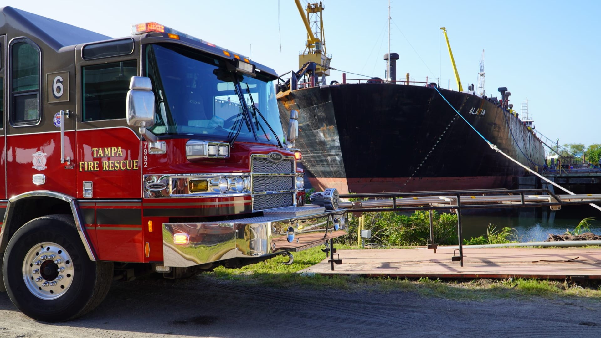 Chemical on ship in Tampa channel catches fire from welding | wtsp.com