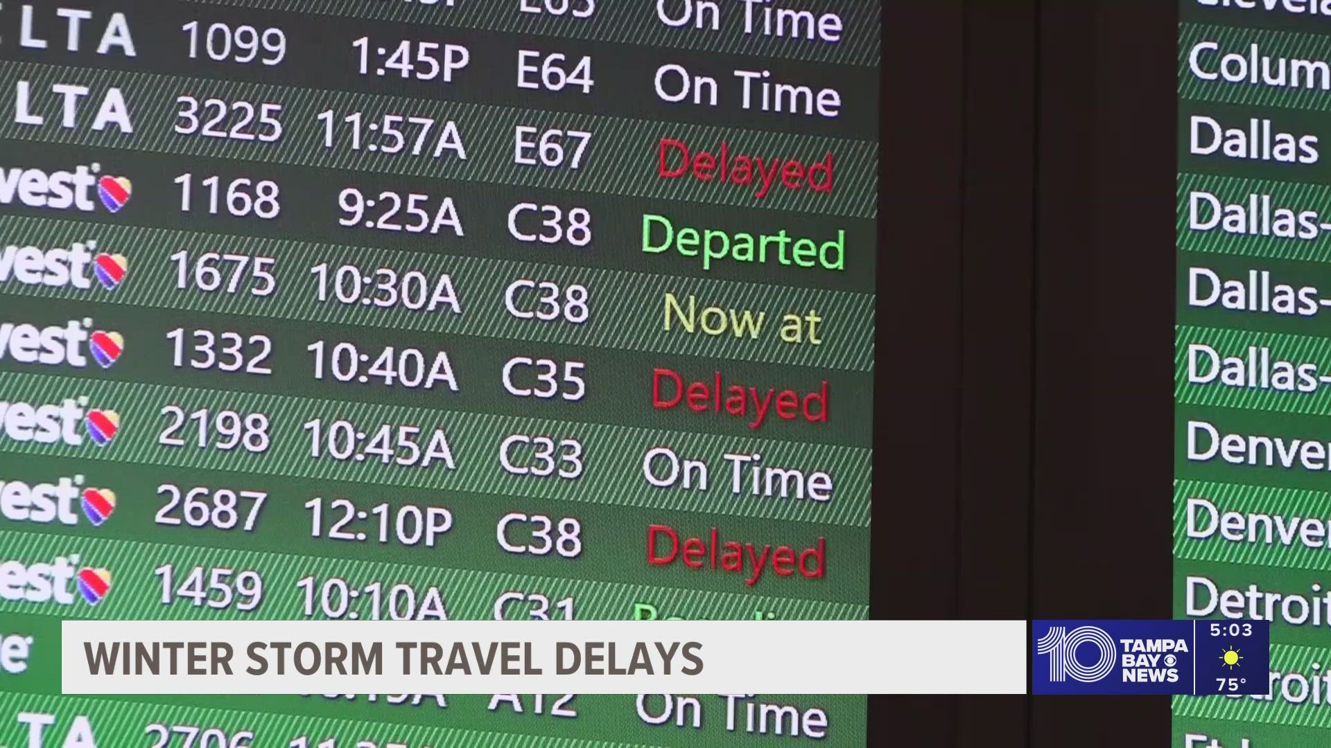 Winter storm sparks travel concerns, delays at Tampa International ...