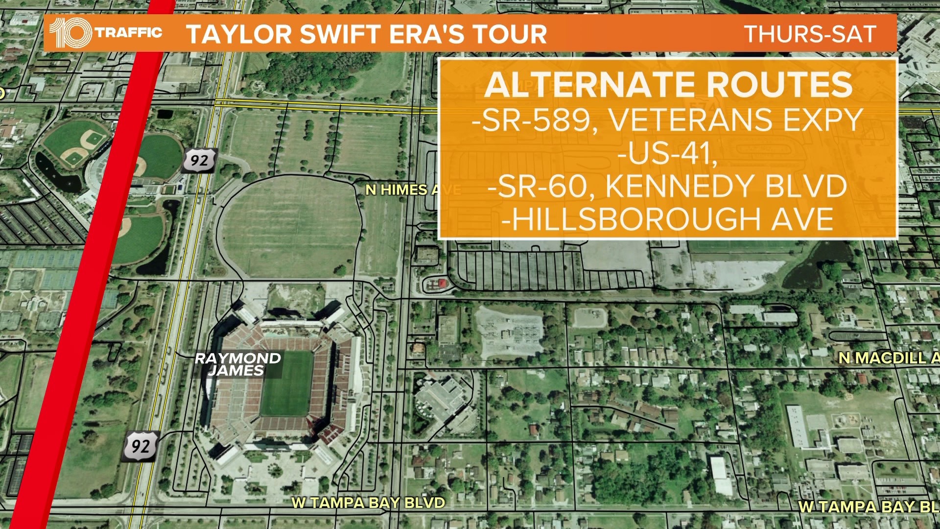 Taylor Swift traffic expected to be backed up: See other routes | wtsp.com
