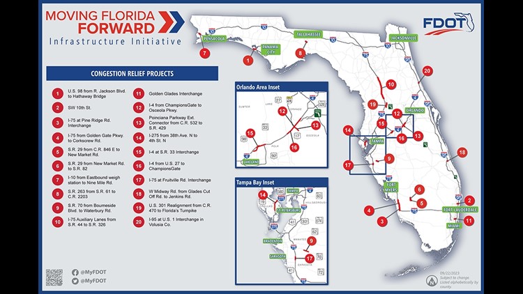 Timeline for Florida major road construction projects revealed | wtsp.com
