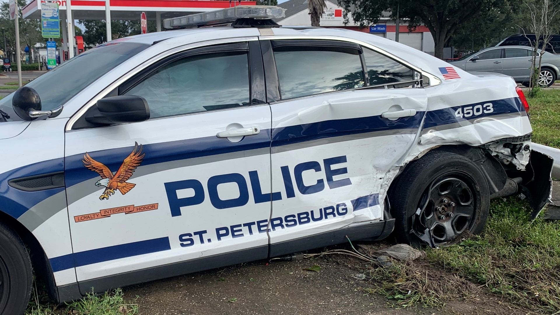 SUV crashes into St. Pete police cruiser on 4th Street | wtsp.com
