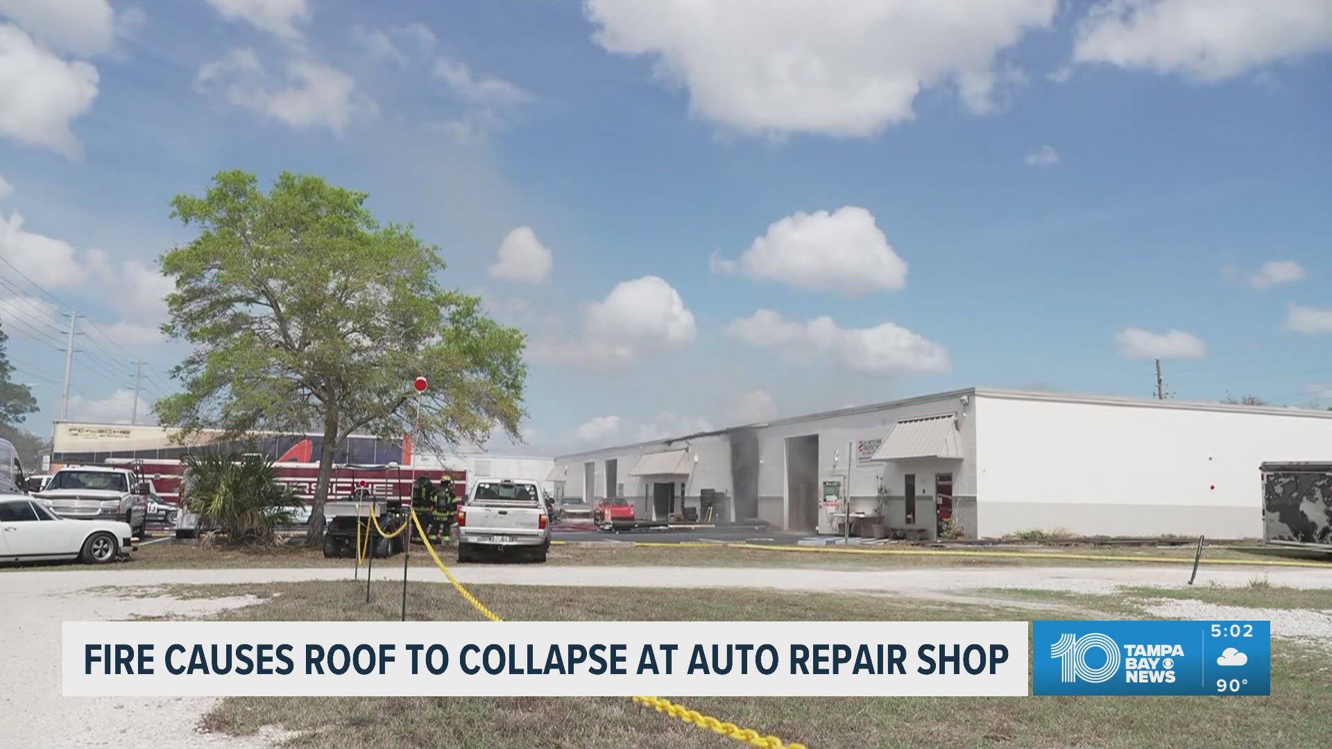 Fire causes roof to collapse at Seminole auto repair shop | wtsp.com