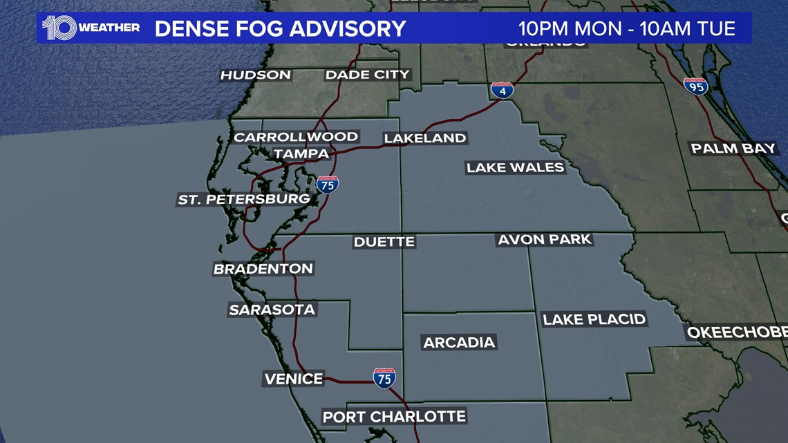 Tampa Bay area to see dense fog overnight | wtsp.com