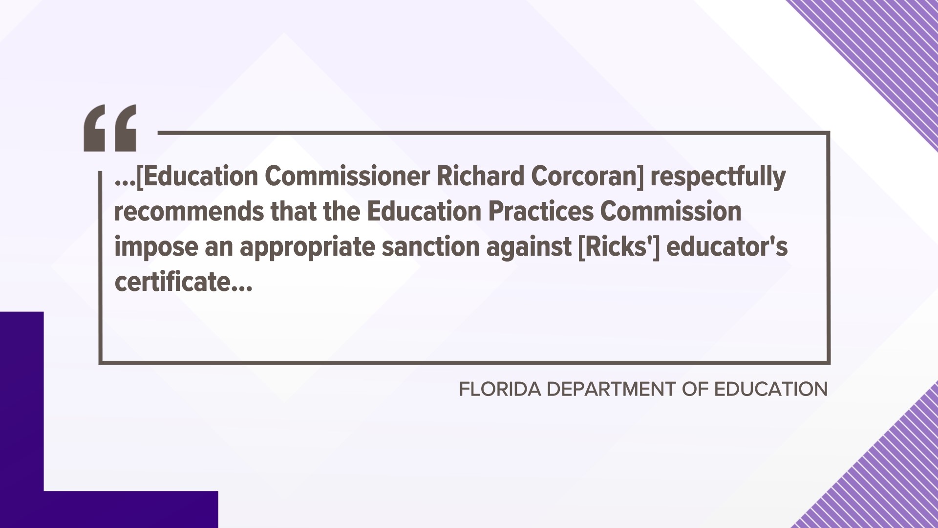 Teacher Wayne Ricks gets new job amid Florida investigation | wtsp.com