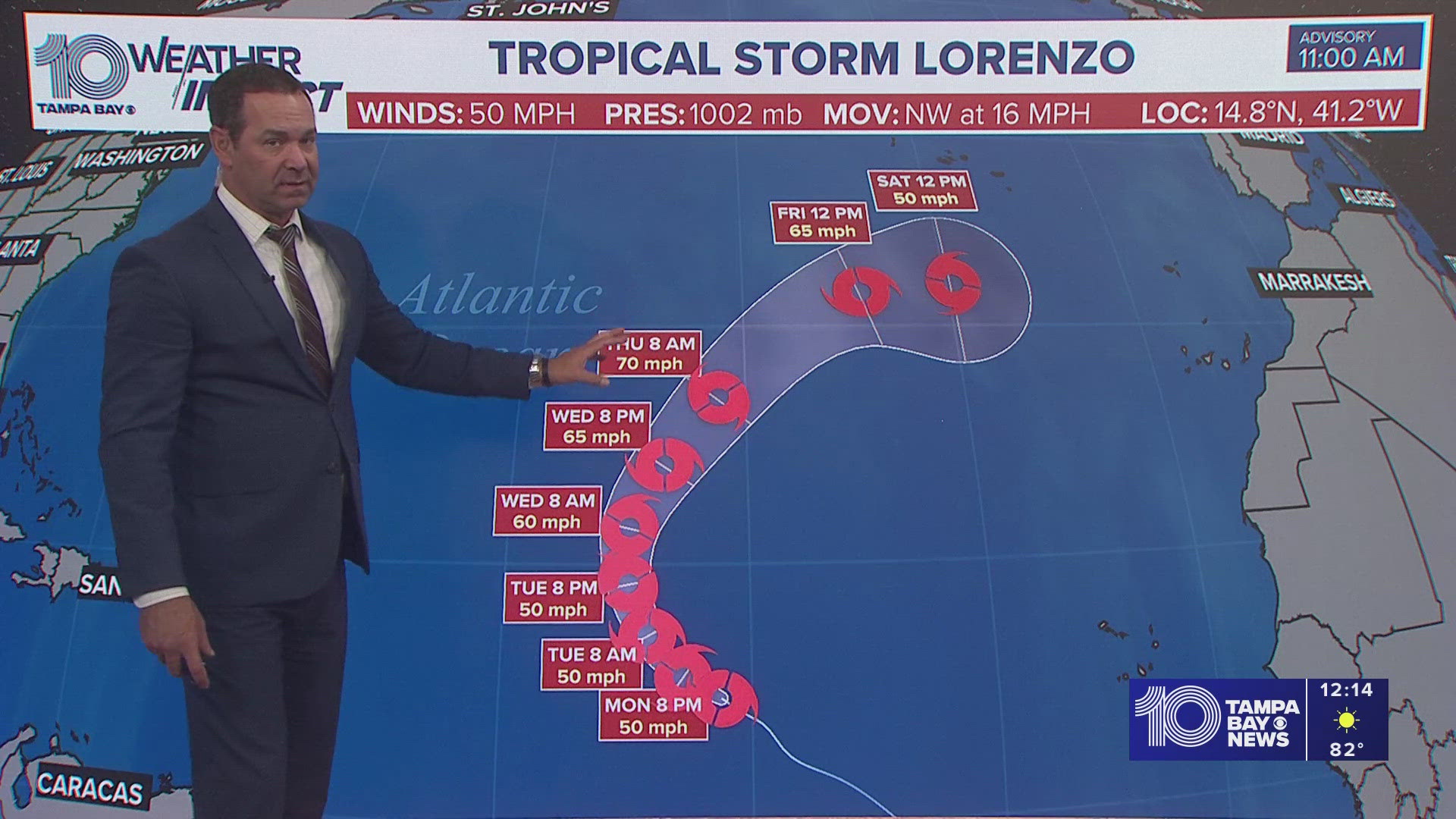 Tracking the Tropics: Tropical Storm Lorenzo forms | wtsp.com