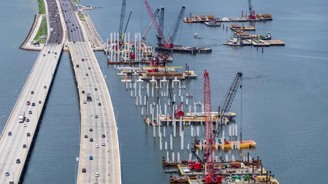 Crews make progress on building new Howard Frankland Bridge | wtsp.com