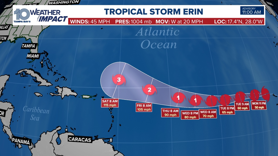 Tropics forecast: Tropical Storm Erin forms in Atlantic, NHC says ...