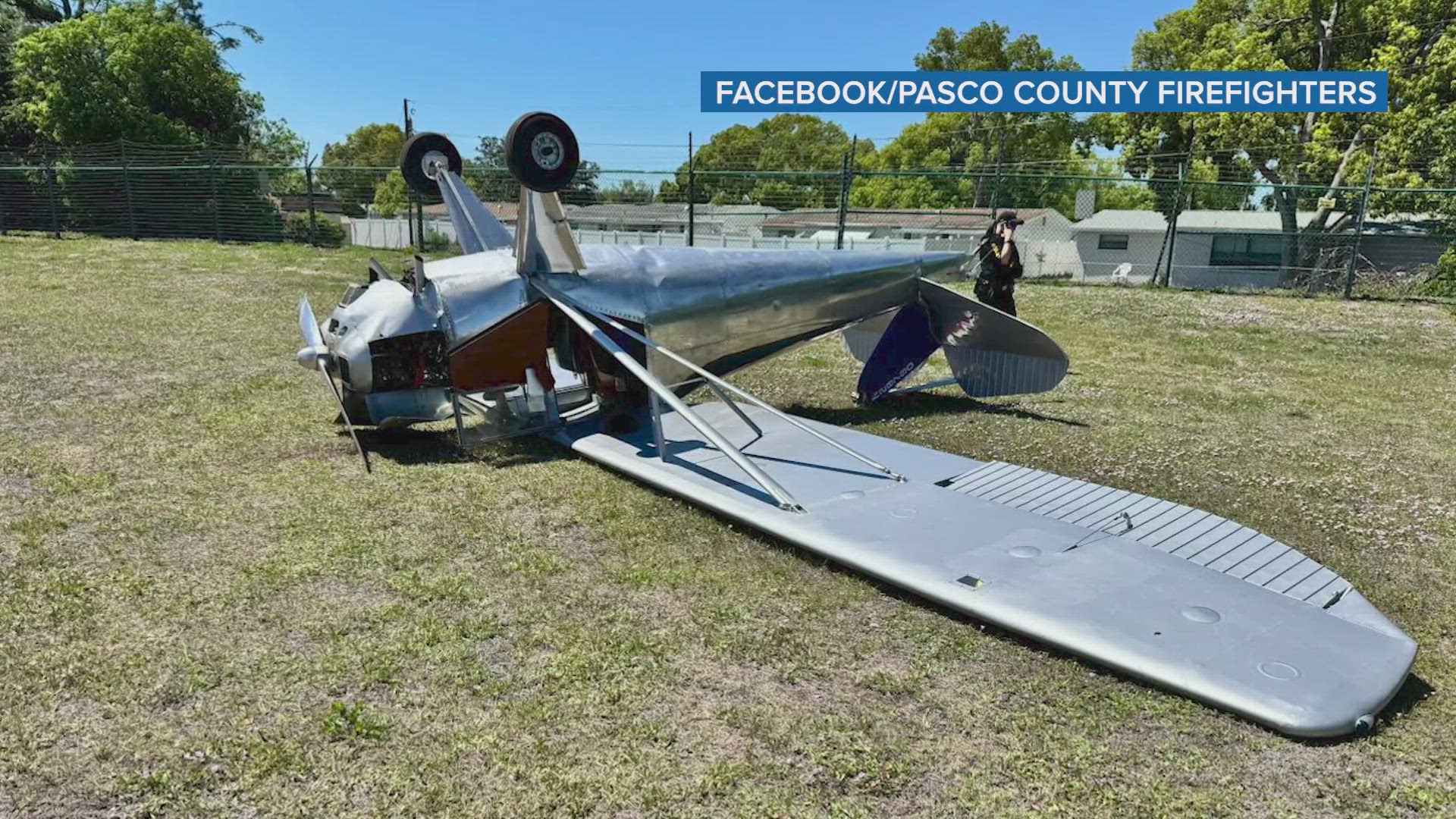 Small plane flips during emergency landing in Pasco County | wtsp.com
