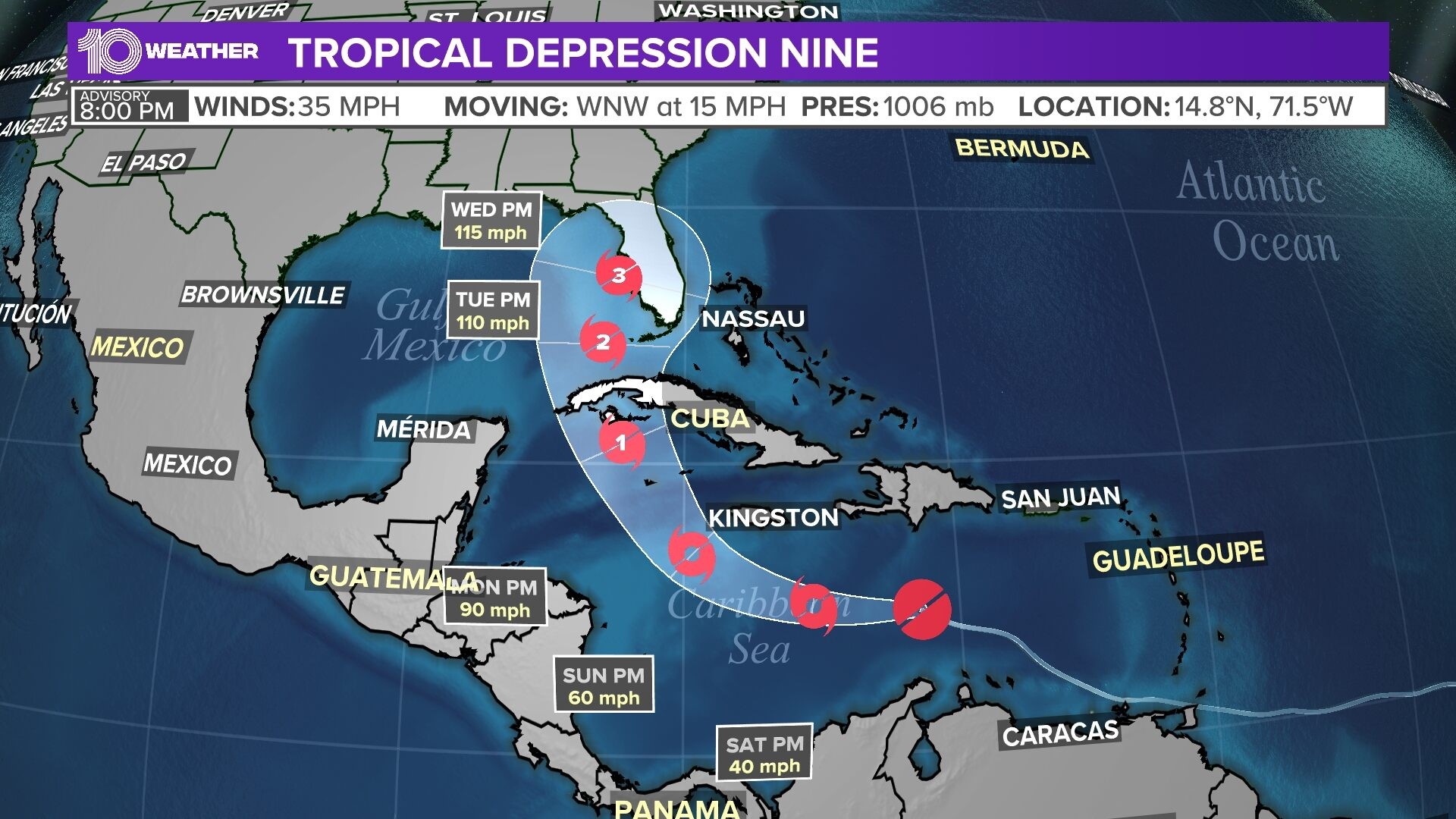 Tropical Depression Nine expected to strengthen in Caribbean | wtsp.com