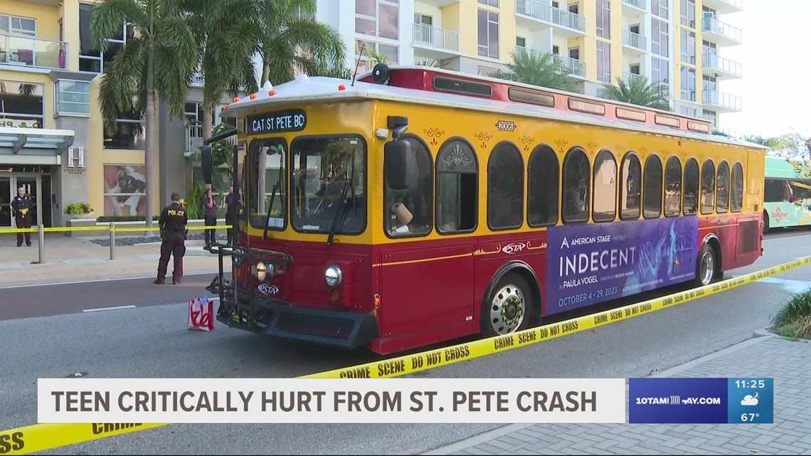 Police: Teen seriously hurt after being hit by PSTA trolley in St. Pete | wtsp.com