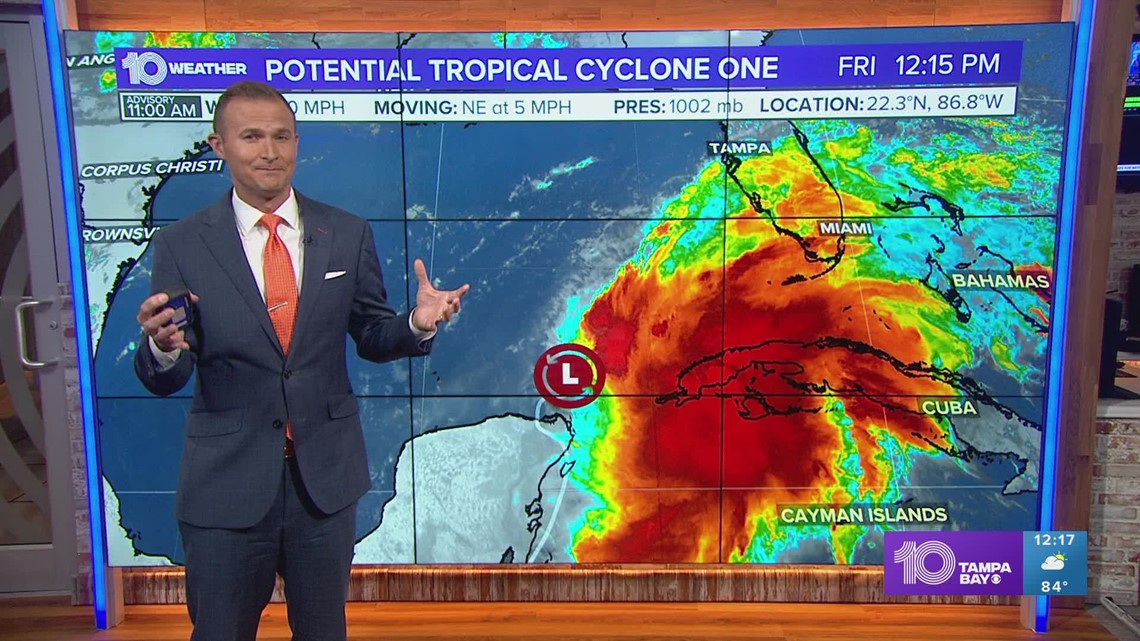 Potential Tropical Cyclone One organizes slowly in the Gulf, moves ...