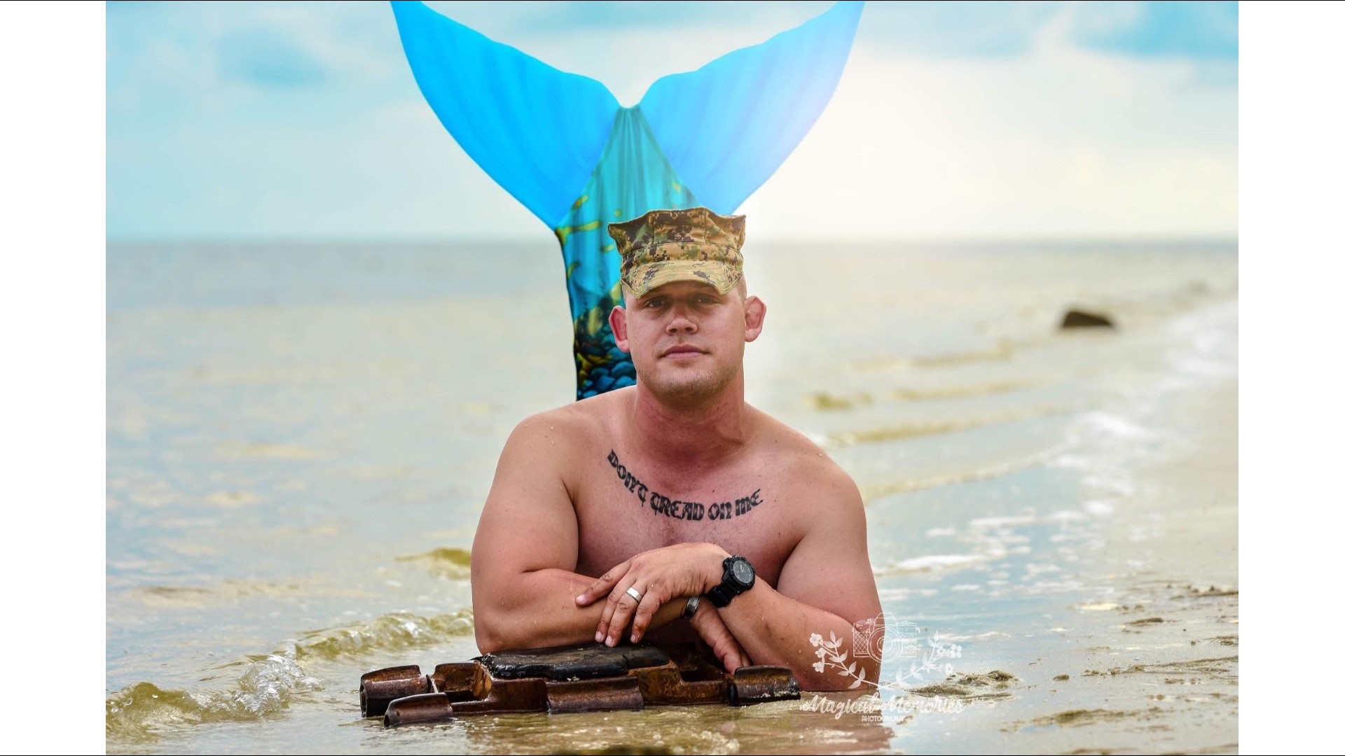 Marine's magical mermaid photo shoot aimed to get a laugh | wtsp.com