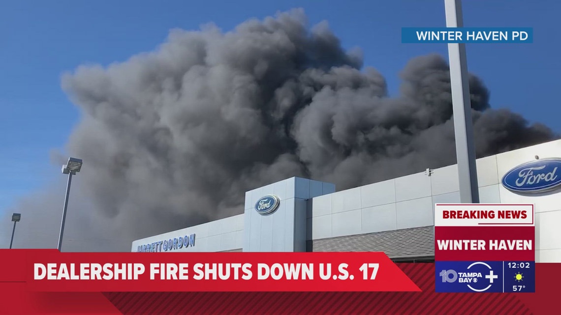 Fire at car dealership shuts down US-17 in Winter Haven | wtsp.com