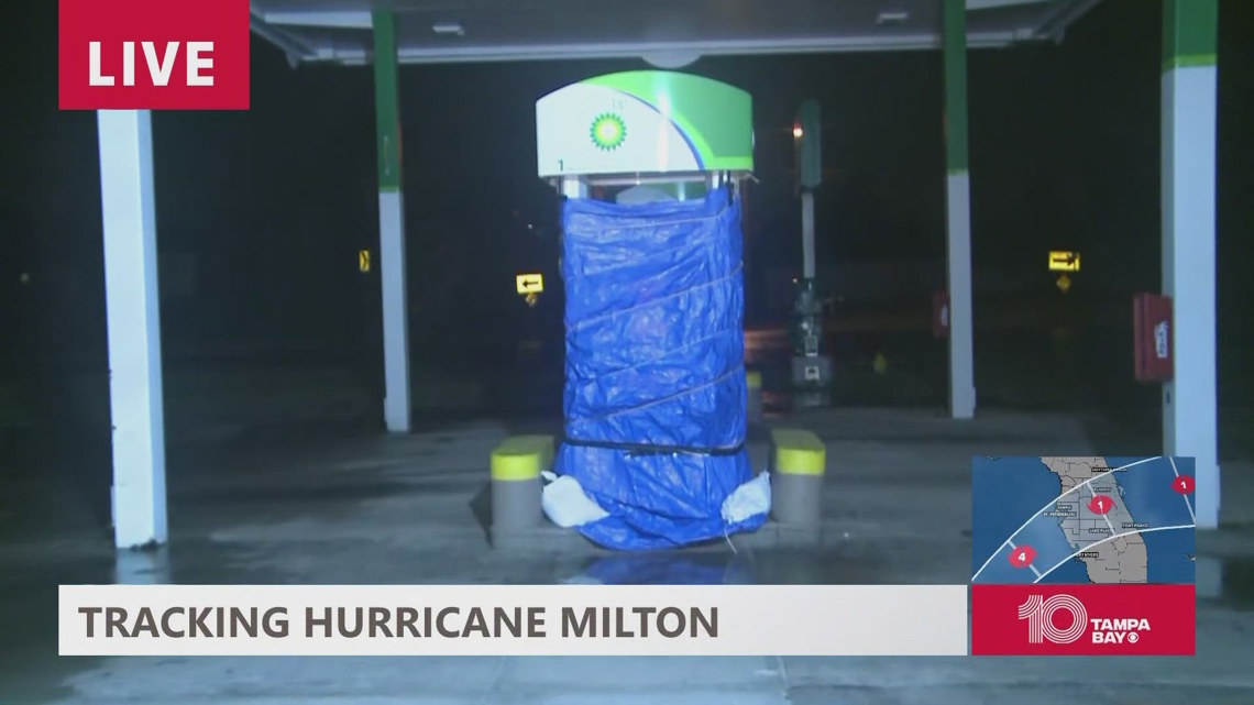 Hernando County gas stations covered in tarp ahead of Milton | wtsp.com