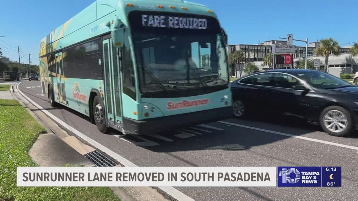 SunRunner bus lane removed in South Pasadena, opening it to cars | wtsp.com