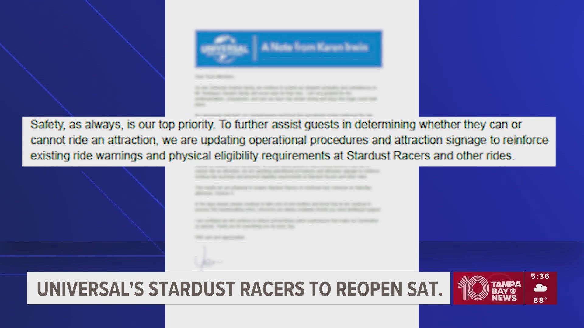 Universal Orlando's Stardust Racers roller coaster to reopen after ...