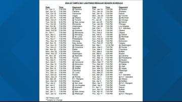 Tampa Bay Lightning announced their regular season schedule | wtsp.com
