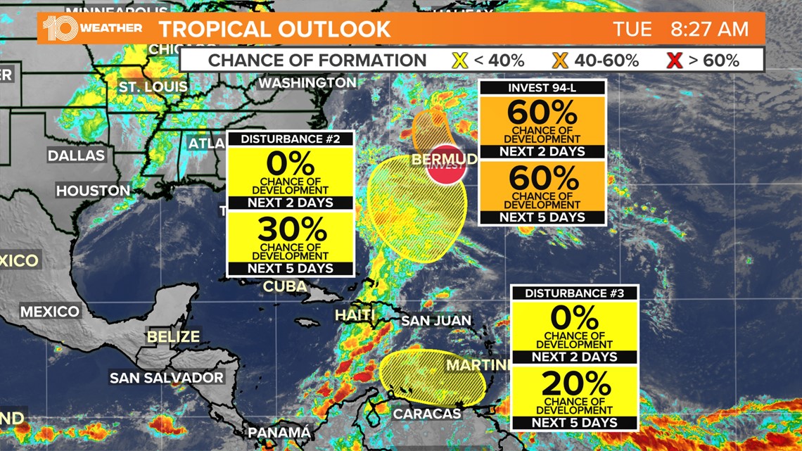 NHC: 3 areas in Atlantic eyed for potential development | wtsp.com