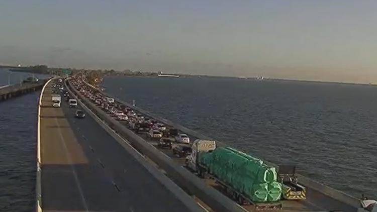 Crash on the Pinellas side of the Sunshine Skyway Bridge causing ...