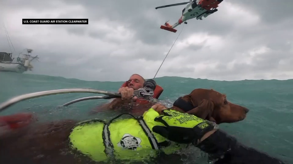 Coast Guard rescues man, dog stranded in the Gulf as Hurricane Helene ...
