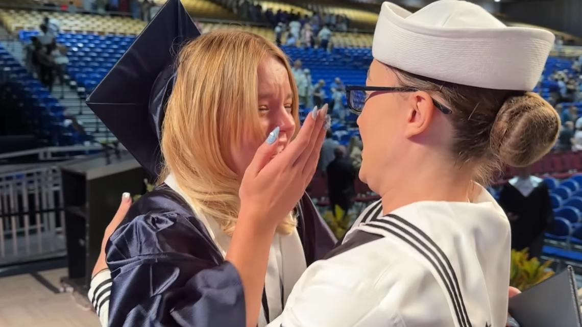 Newsome student surprised at graduation by her Navy sister | wtsp.com