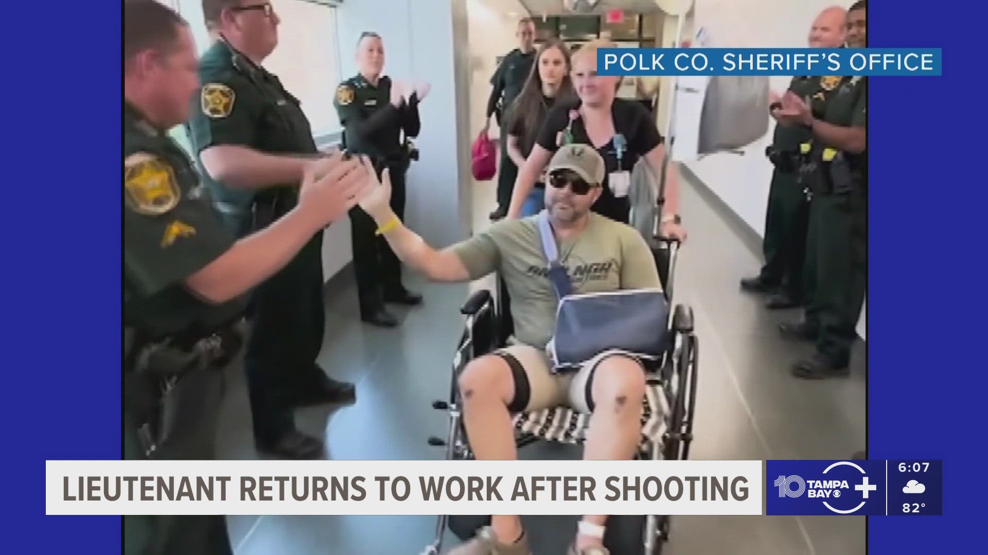 Polk County lieutenant shot in line of duty returns to work nearly 18 ...